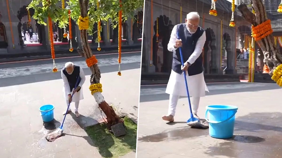 PM Modi Cleaning Mandir Video: पंतप्रधान नरेंद्र मोदींनी केली काळाराम ...